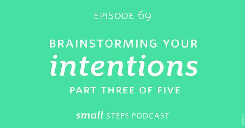 Small Steps Podcast #69: Brainstorming Your Intentions – small eats